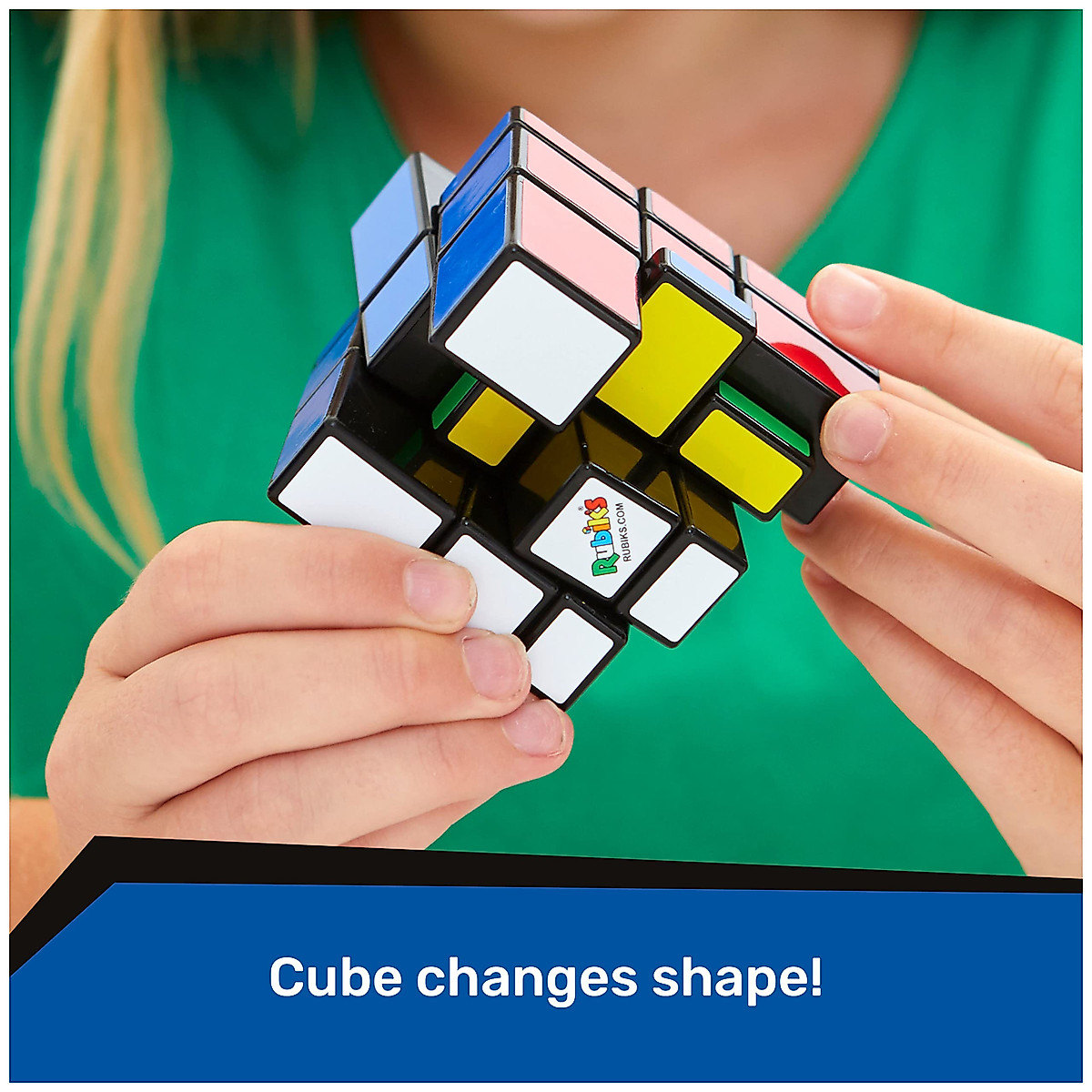 Rubik's Blocks, Original 3x3 Cube with a Twist Challenging Problem-Solving Puzzle Retro Brain Teaser Fidget Toy, for Adults & Kids Ages 8 and up