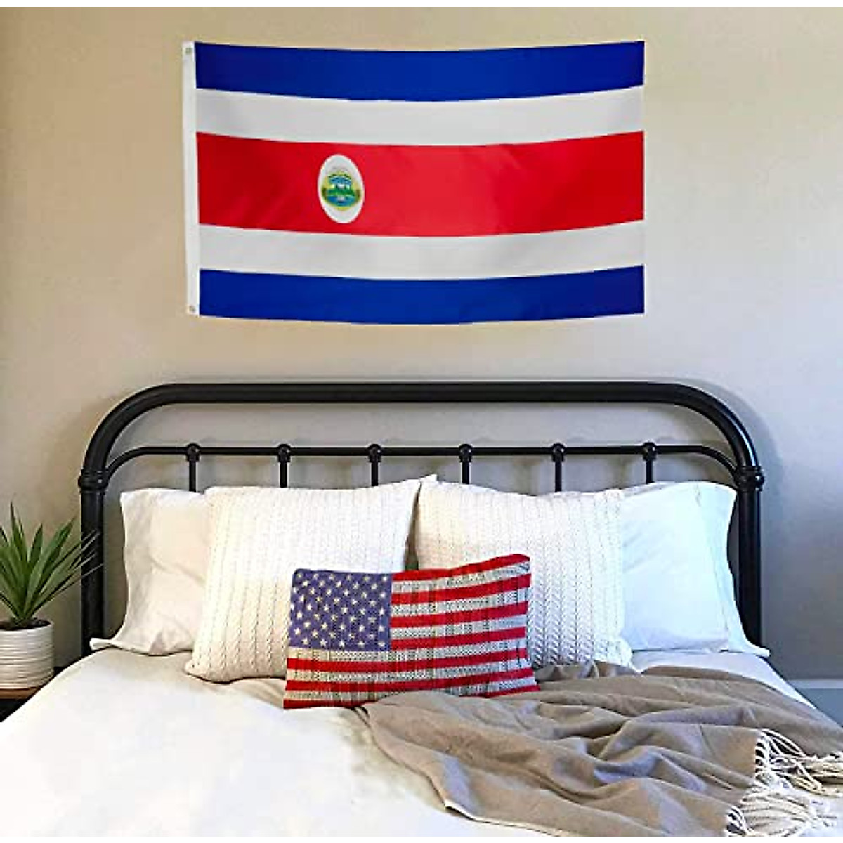 DANF Costa Rica Flag 3x5 Foot Thicker Polyester Costa Rican National Flags Polyester with Brass Grommets 3 X 5 Ft