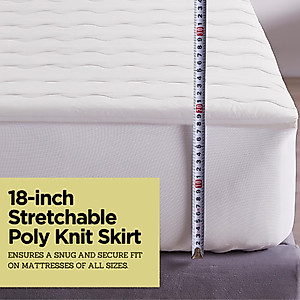 Farm to Home Organic Cotton Quilted Mattress Cover King Size - Naturally Breathable Down Alternative Filled with 18" Elastic Deep Pocket Mattress Pad