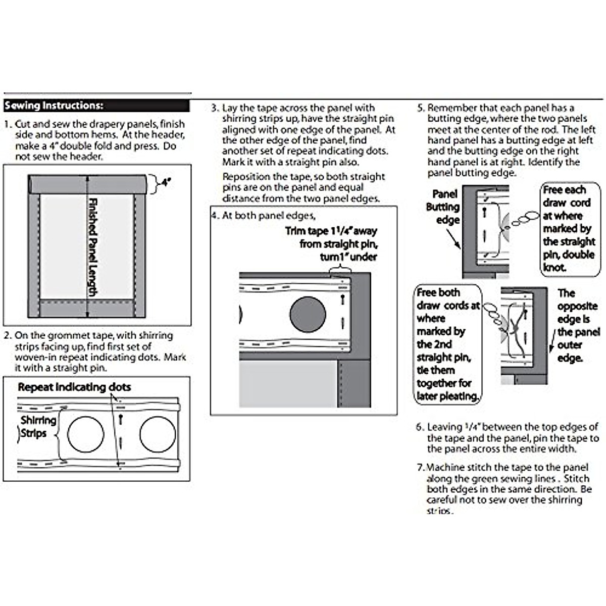 Home Sewing Depot Grommet Tape for Grommet Draperies - 6 Yards - Fits #10 & #12 Grommet