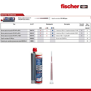 fischer Injection Mortar FIS EM Plus 390ml (13.2 Oz) Chemical Anchoring on Cracked and Uncracked Concrete Strongest Universal Mortar in The Market - Single Piece Pack