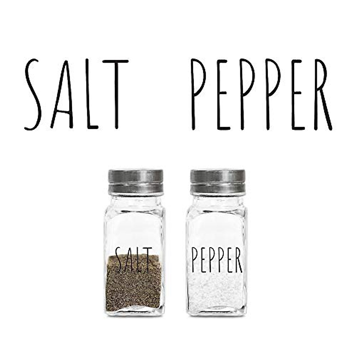 Salt and Pepper Shakers Jar Canister Can Container Sealed Pantry Labels Vinyl Decal Board Chalkboard Kitchen Coffee Sugar Tea Flour sticker storage Organizer Home