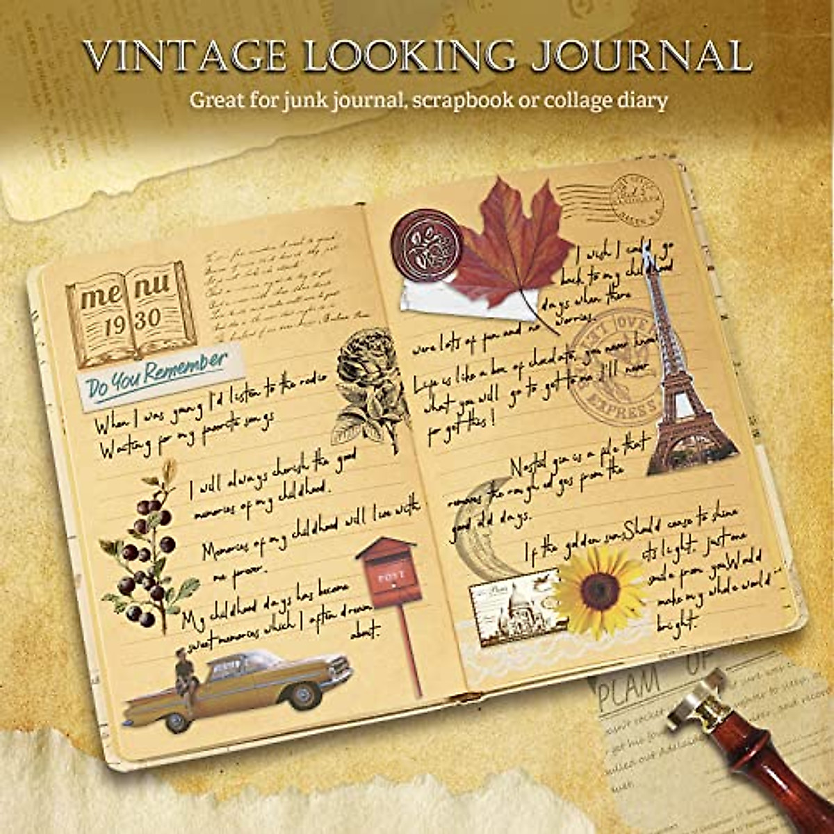 Billtigif Vintage Journal Notebook, Cute Diary Travelers Journals Sketchbooks, Journals for Women Men to Write in, Gift for Girls Boys, 5.5 x 8.5 inch (Yellow and Pink Flowers)