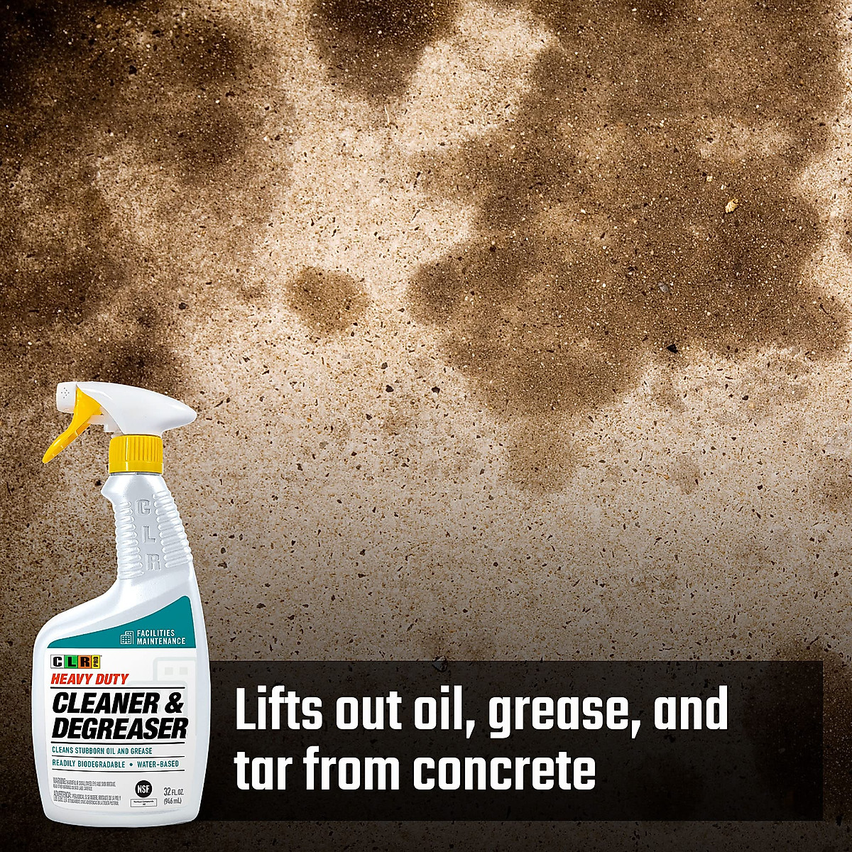 CLR PRO Heavy Duty Multi Surface Industrial Cleaner and Degreaser - Lifts Grease, OIl, Food Residue and Grime with a Foaming Spray, 32 Ounce Bottle (Pack of 2)