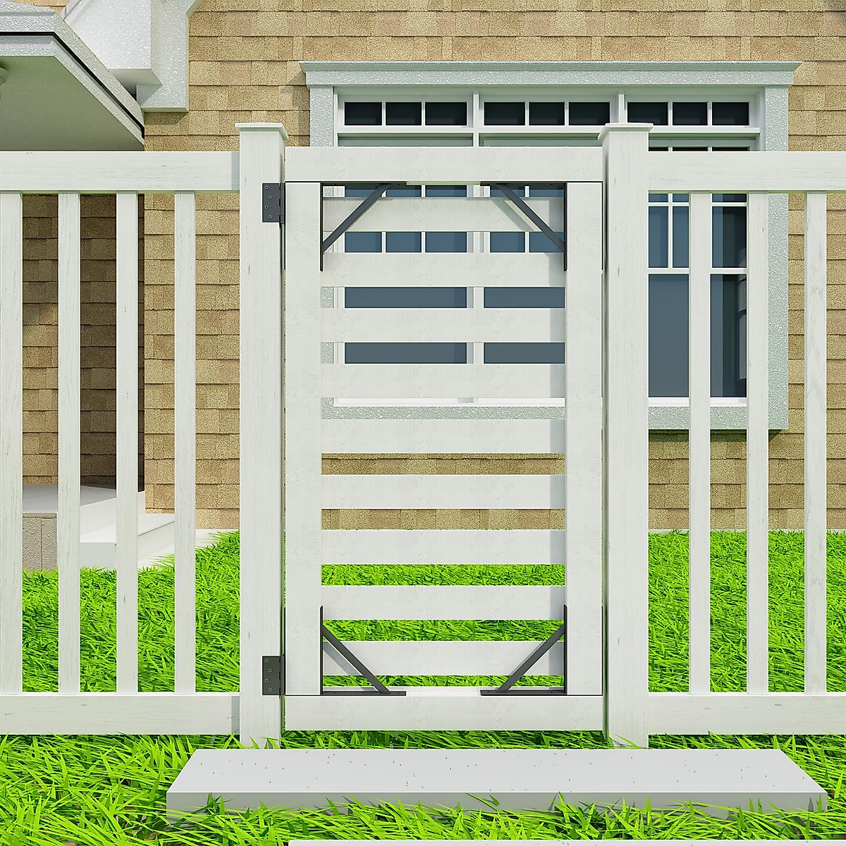 JUBEST Heavy Duty Gate Corner Brace Bracket, Anti Sag Gate Kit Adjustable Gate Hardware for Wooden Fence, Driveway, Corral Gates, Wood Windows(Door Not Include)