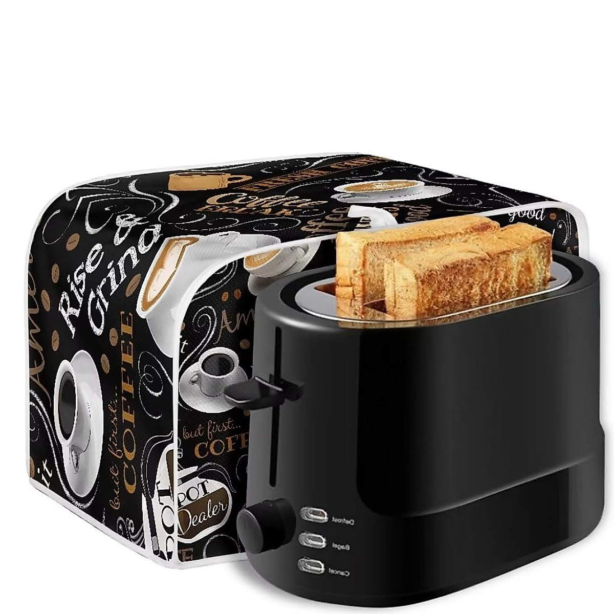 Kathyboom Coffee 4 slice Toaster Cover Appliance Cover Toaster Dust And Fingerprint,Washable Kitchen Accessories