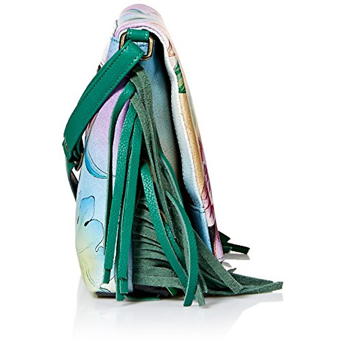 Anna by Anuschka Women's Genuine Leather Flap-Over Cross Body | Hand Painted Original Artwork | Whimsical Garden