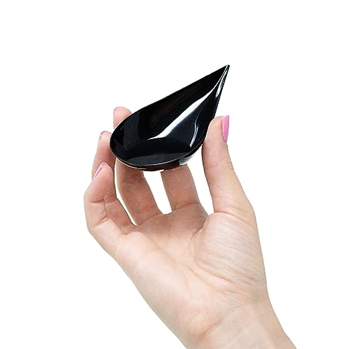 CMJJ 48 Pack Tiny Tear Spoon Clear Mini Appetizer Plates Mini Plastic Dessert Spoons Professional-Grade Recyclable Party Small Serving Platter Clear Disposable Plates Serving Tray for Events