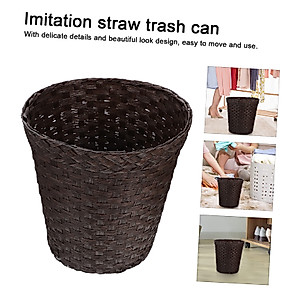 Simple Rattan Woven Basket Basket can Fish Tank Mermaid Camping Wooden Trash can Recycle bin Waste Paper Decorative Laundry Hamper Storage Barrel Flowers vase