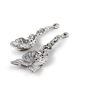 Arthur Court Designs Aluminum Metal Butterfly Salad Serving Set Garden Inspired Heavy Quality Amazing Detail 11 inch Long