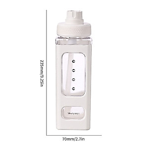 YFGBCX Kawaii Water Bottle with Straw and Sticker 23.6oz No Leak Large Cute Kawaii Bear Water Bottles Sport Plastic Portable Square Drinking Bottle for Kids Girls School Supplies