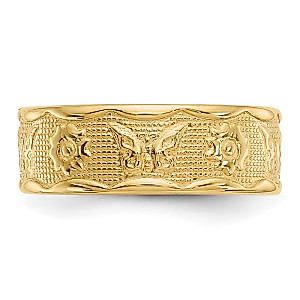 IceCarats 14K Yellow Gold Flower Butterfly Wings Adjustable Toe Ring Open Midi Band Summer Beach Jewelry