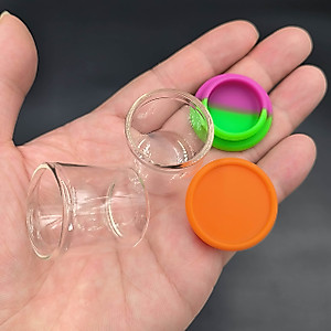 vitakiwi 15ml Glass Wax Concentrate Container Airtight with Silicone Lid Multi Use Jars (6)