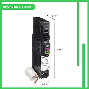 Square D - QO120DFC QO 20 Amp Single-Pole Dual Function (CAFCI and GFCI) Circuit Breaker