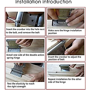 Kitchen Doors Cabinet Hinges,Cupboard Door Clip-on,Durable 4pcs 3Inch Double Action Hinges Swing Spring Hinge Stainless Steel Gate Spring Hinge Door Furniture Cabinet Drawer Hardware Tool for Doors