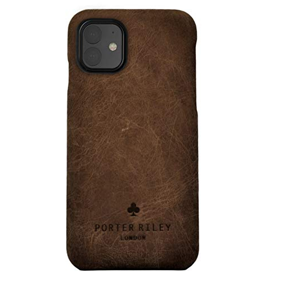 Porter Riley - Leather Case for iPhone 12 Mini (5.4"). Premium Genuine Leather Slimline Back Case (Chocolate Brown)