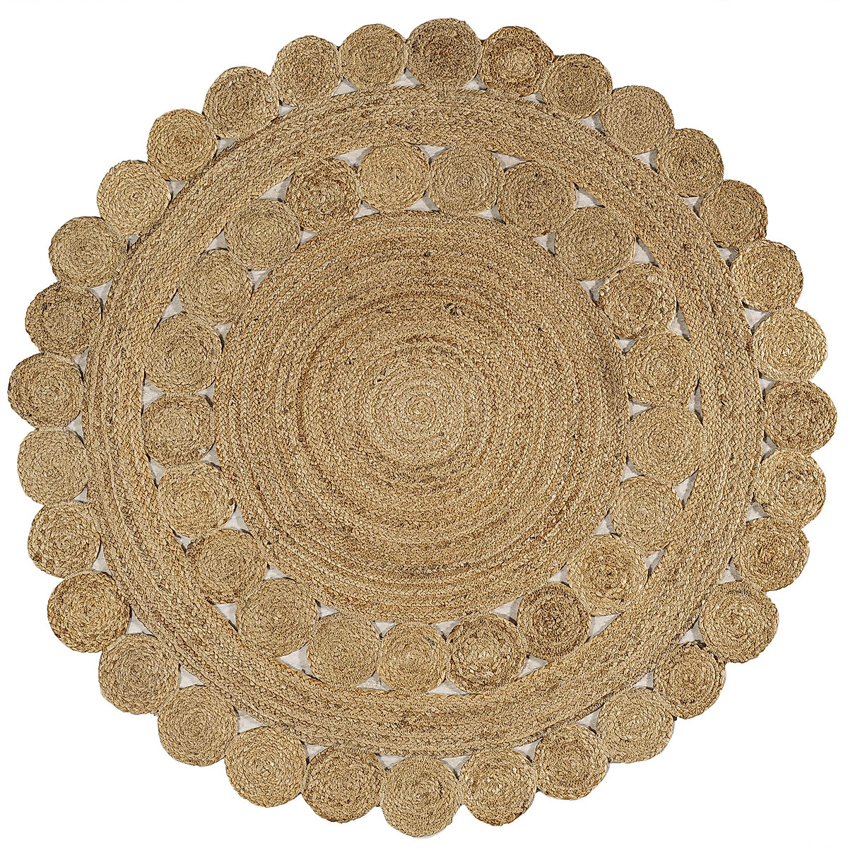 JONATHAN Y RNF104A-5R Bodhi Round Natural Jute hippie Circle Indoor Area-Rug, Natural Fibers, Geometric, Bohemian Easy-Cleaning,Bedroom,Kitchen,Living Room,Non Shedding, Natural, 5' Round