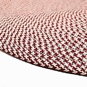 Colonial Mills Milton Houndstooth Tweed Braided Rug, 4x6, Red