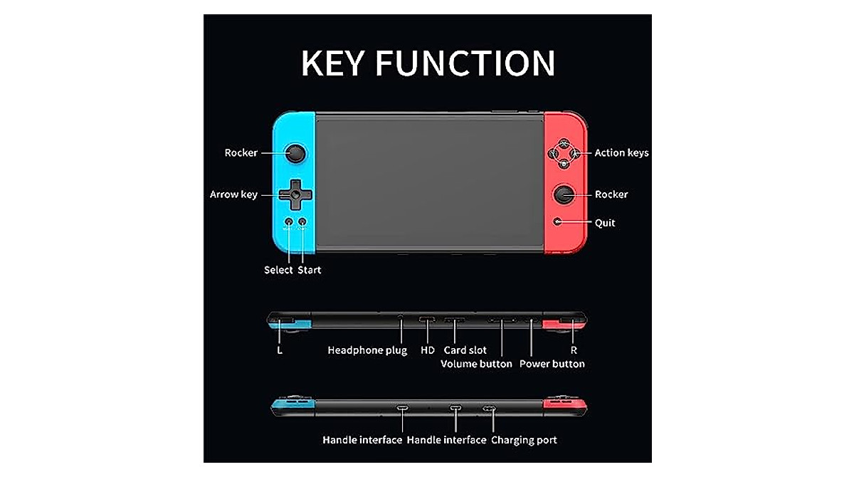 FAiruo X70 Handheld Game Console - 7.0-inch, HDMI, Long Battery