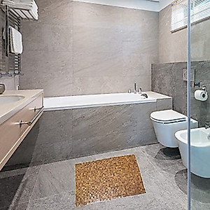 HJJKKH Bamboo Bath Mat with 23.6X35.4 inch,Nature Bamboo Wooden Bathroom Mat,Non Slip and Foldable Floor Shower Bath Mat for Bathroom,Bathtub,Shower,Sauna,Hot Tub