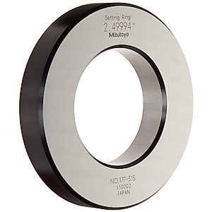 Mitutoyo 177-315 Setting Ring, 2.5" Size, 0.79" Width, 4.41" Outside Diameter, +/-0.00006" Accuracy
