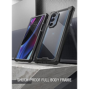 Poetic Guardian Series Case Designed for Motorola Edge Plus 5G 6.7" (2022) / Edge+ 5G UW (2022), Model # XT2201,Full Body Hybrid Shockproof Bumper Cover with Built-in Screen Protector, Black/Clear