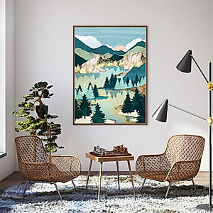 OFRKE Diamond Painting Mountain and Sun Kit,Diamond Art Kits for Adults and Kids,Abstract Scenery Paint with Diamonds Round for Gift,Home Wall Decor 12"x16"