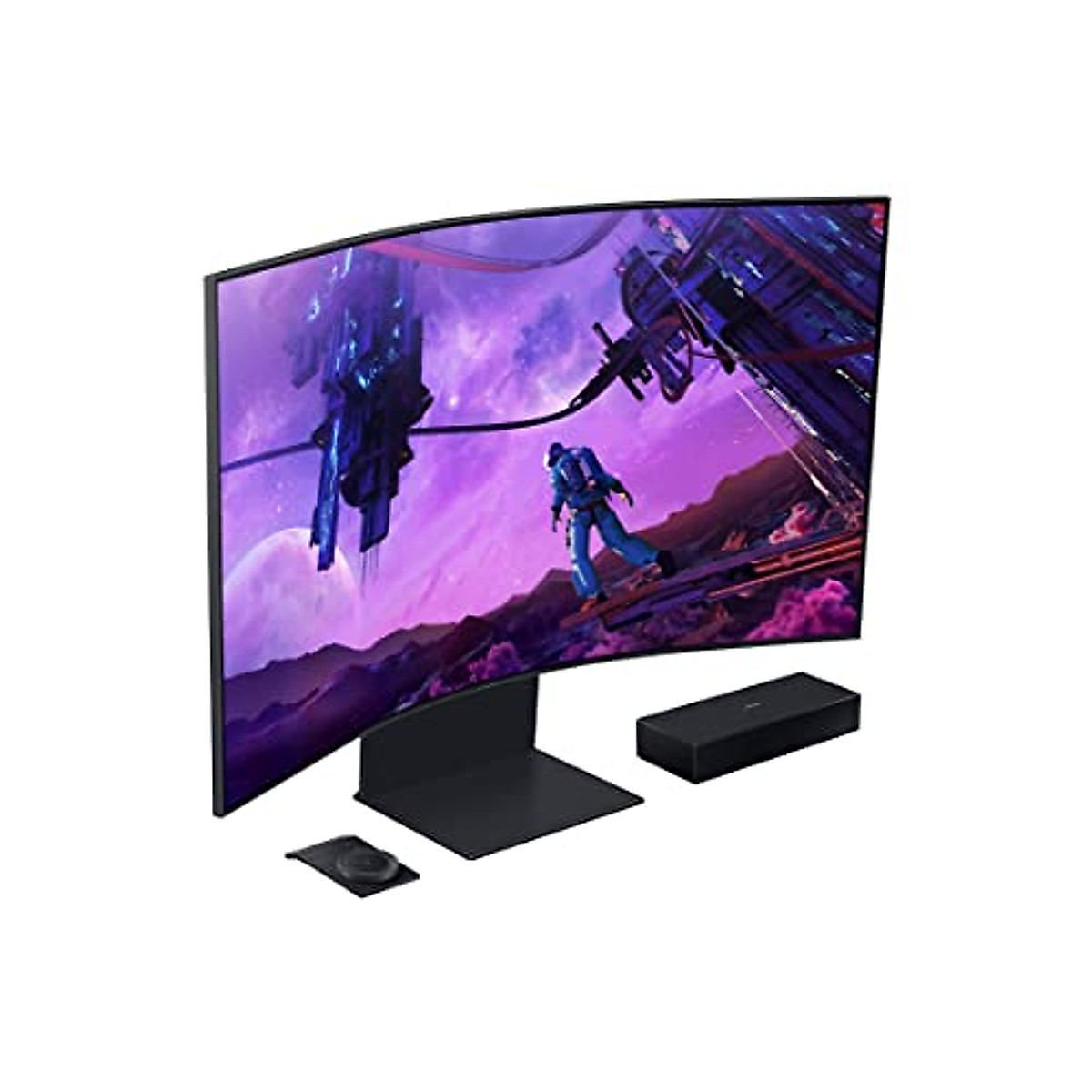 SAMSUNG Odyssey Ark 55-Inch Curved Gaming Screen, 4K UHD 165Hz 1ms (GTG) Quantum Mini-LED Gamer Monitor w/Cockpit Mode, Sound Dome Technology, Multi View, HDR10+ (S55BG970NN) 2022