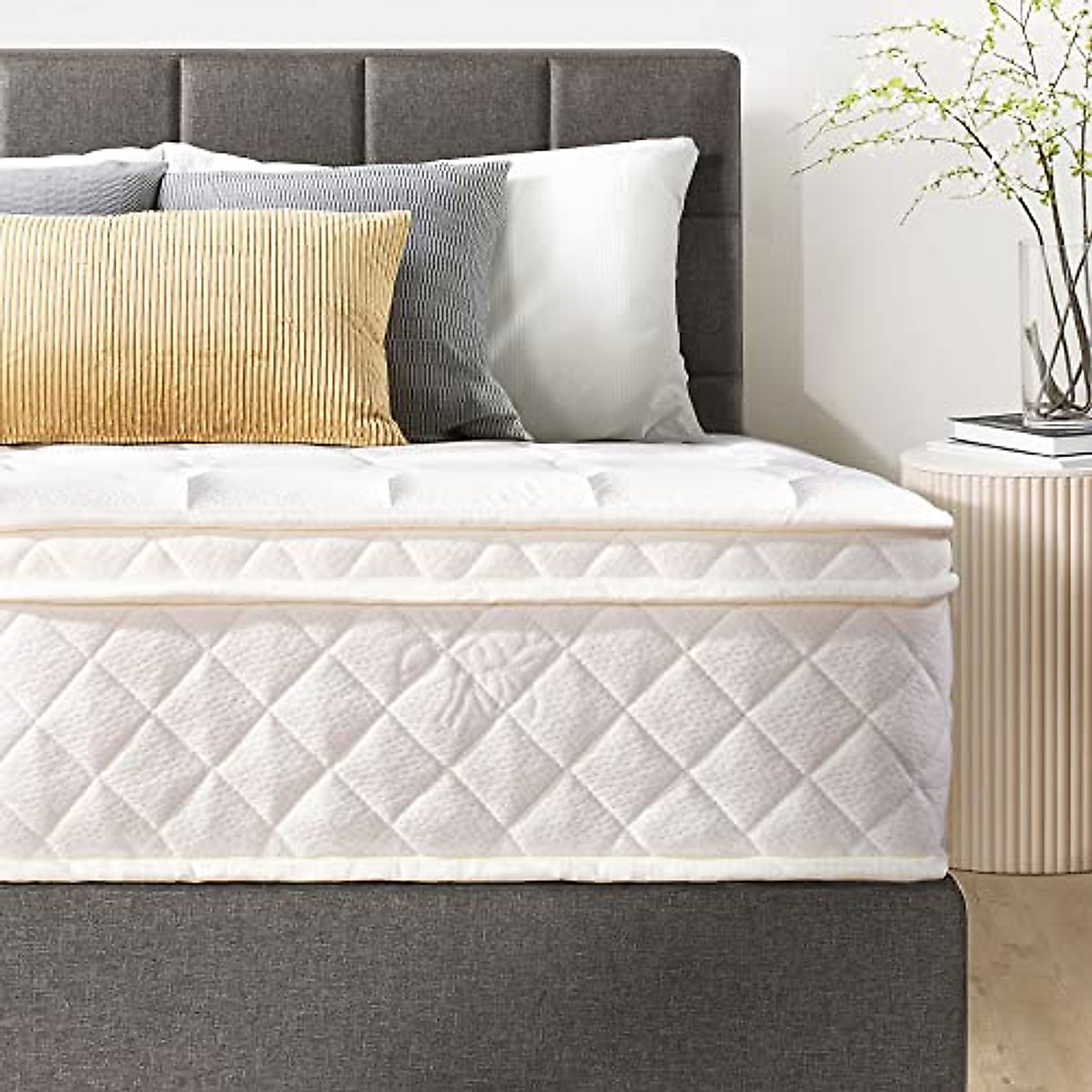 Best Price Mattress 10 Inch Euro-Top Pocket Spring-Mattress - Motion Isolation Individually Encased Pocket Springs, Comfort Foam-Top, CertiPUR-US Certified Foam, Queen White