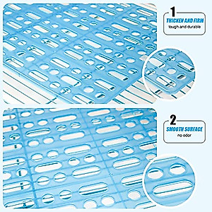 Roundler Bunny Cage Mats, 3 Pieces Rabbit Plastic Floor Pads and 3 Pieces Grass Woven Bed Mats Small Animal Feet Pads Bed Nest Mats for Bunny Hamster Rat Chinchilla Guinea Pig Cats Dogs (3 Colors)