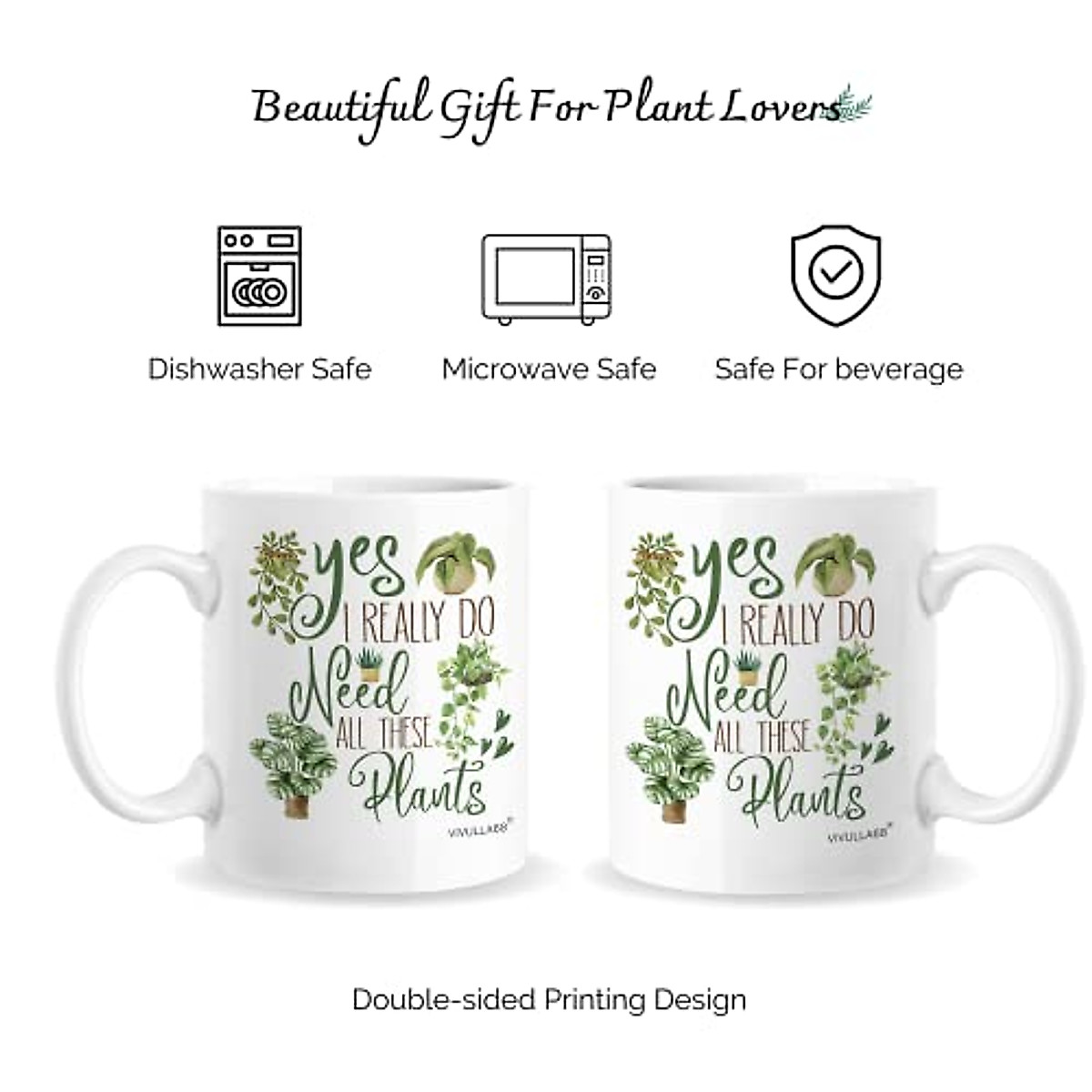 Vivulla68 Gardening Gifts For Women Unique, Gifts For Gardeners, Gardening Mug, Plant Lover Gifts For Woman, Plant Mom Coffee Mug, Yes I Really Do Need All These Plants Cup 11 Oz With Keychain