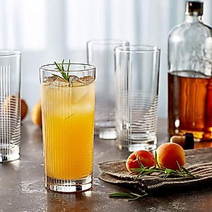 Libbey Cut Cocktails Passage Tumbler Glasses, 15.75-ounce, Set of 4
