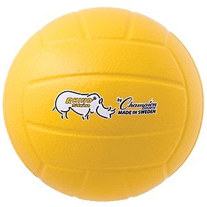 Champion Sports Rhino Skin Molded Foam Volleyball, Yellow, 8" Diameter