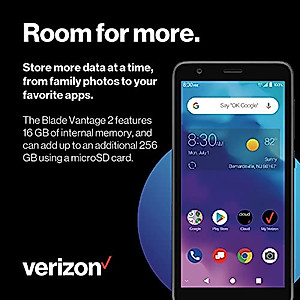 ZTE Z3153V Blade Vantage 2 5.4" Smartphone, 16 GB Storage, 2 GB RAM, 2 MP Front 5 MP Rear, Android 9 Pie, Verizon, Black