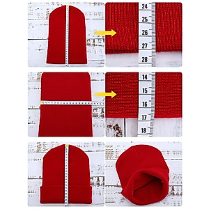 Zhanmai 12 Pieces Knit Hat Beanie Hats Warm Cozy Knitted Cuffed Skull Cap for Adults Kids (Multicolor)