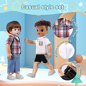 18-inch Boy Doll Clothes Accessories - Logan 18 Pcs 6 Set Doll Outfits Fashion Daily Costume Set Fits All 18 inch Dolls