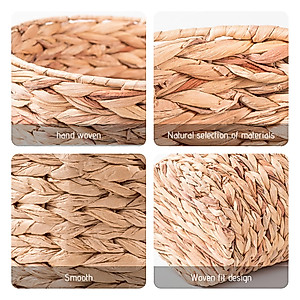 Wicker Waste Basket, Trash Basket, Handwoven Trash Cans, String Rattan Trash Can, Waste Papers Basket, Small Trash Can, for Bedroom, Bathroom, Kitchen, Living Room, Office