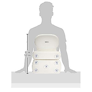 Amazon Basics Bath Tub Neck Pillow with Suction Cups, Waterproof, 3-Panel, Off-white