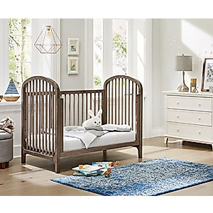 Contours Elston 3-in-1 Convertible Standard Baby Crib, Converts from Baby Crib to Toddler Bed and Daybed, Fits Standard Full-Size Crib Mattress, Easy to Assemble - Antique Gray-Brown