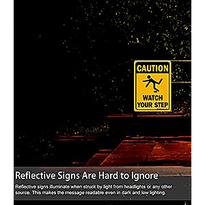 Caution Watch Your Step Sign, Safety Sign, 10 x 7 Inches rectangle.040 Rust Free Aluminum, UV Protected and Waterproof, Weather Resistant, Durable Ink, Easy to Mount