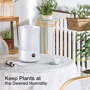 Humidifiers for Bedroom, Grelife 4L Top Fill Cool Mist Humidifier for Home Large Room, Baby Nursery & Plants, Quiet Ultrasonic Air Humidifier with Night Light, Humidistat, Auto Shut-Off, Timer