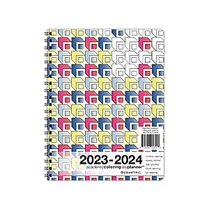 Action Publishing Coloring Day Planner · 2023-2024 Geometric · Daily and Weekly Scheduling and Goal Planning, with Lines, Shapes and Pattern Coloring Pages· July - June (8.5 x 11 inches)