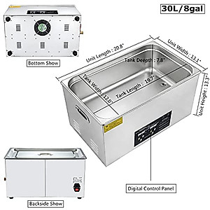 Kaimashi Ultrasonic Cleaner 30L Large Ultrasonic Cleaning Machine SUS 304 with Digital Timer and Heater
