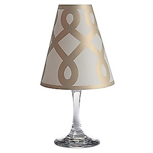 di Potter WS323 Vienna Scroll Paper White Wine Glass Shade, Gold (Pack of 12)