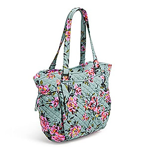 Vera Bradley Women's Cotton Glenna Satchel Purse, Rosy Outlook - Recycled Cotton, One Size