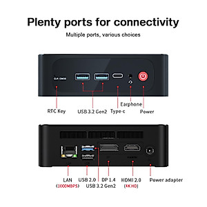 Beelink Mini PC AMD Ryzen 5 5560U(up to 4.0GHz) Mini Computer 16GB DDR4 RAM 500GB M.2 NVMe SSD Mini Desktop 4K@60Hz Triple Display Wifi6/BT5.2/USB3.2 for Office & Home
