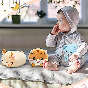 9 Pieces Christmas Plush Toys Set 8 Inch Elephant, Deer Hamster Panda Pig Dinosaur Plush Stuffed Animals Cuddly Cute Body Pillow Soft Cartoon Hugging Toy for Boys Girls Xmas Gift Bedding,sleeping
