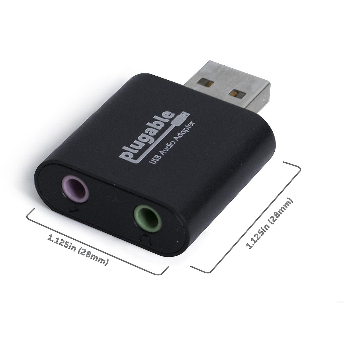 Plugable USB Audio Adapter with 3.5mm Speaker-Headphone and Microphone Jack, Add an External Stereo Sound Card to Any PC, Compatible with Windows, Mac, and Linux - Driverless