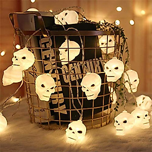 Halloween Decorations Indoor Outdoor Skull Led Lights Halloween Lights Halloween Party Decorations Spooky Skull Decor Happy Halloween Sign Halloween Scary Decorations 9.84 Feet (USB)