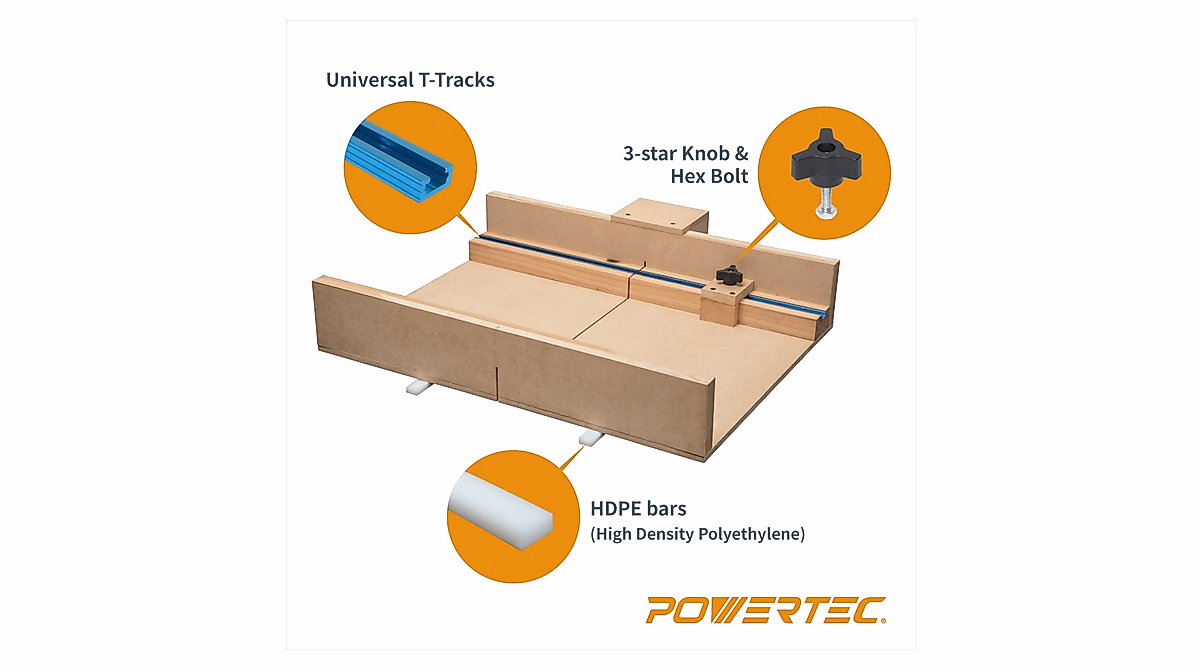Buy POWERTEC Table Saw Sled Kit for Precision Cuts